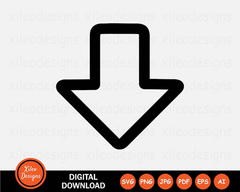Down Arrow Line Icon SVG Under South Placement Navigate Png Jpg Eps Ai ...