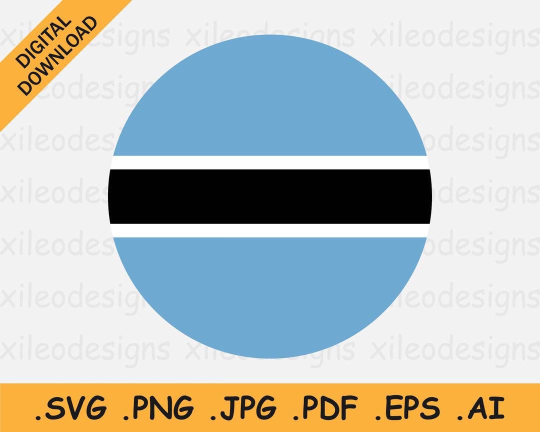 Botswana Round Flag SVG - Batswana Circular Banner, National Circle ...