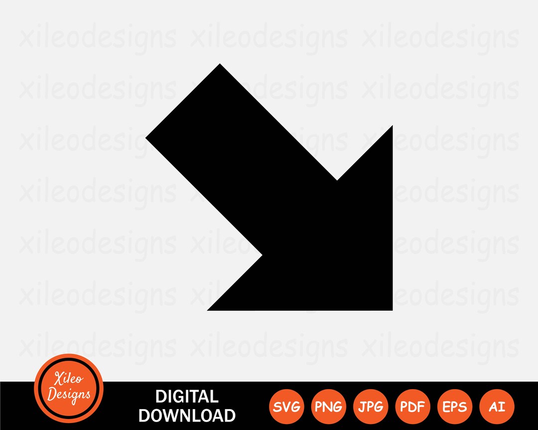 Arrow Bottom Right Icon SVG Lower Coner Position Enter Png Jpg Eps Ai Pdf Digital Download ...