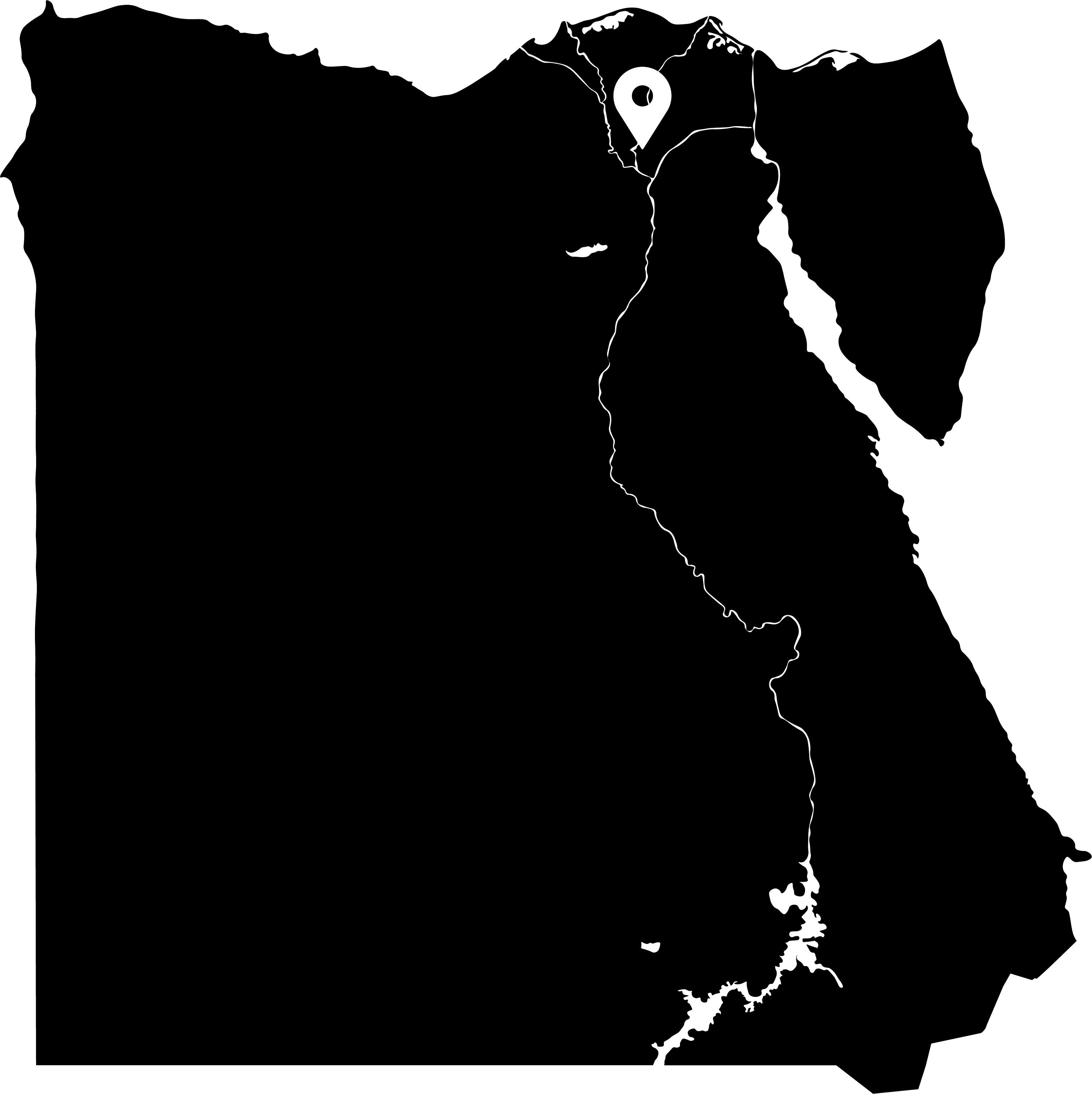 Cairo Egypt Map Capital City Country Location Pin Black White ...