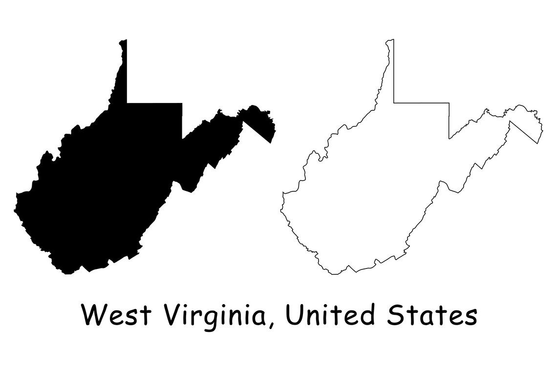 West Virginia Map SVG - WV USA United States of America Us, Black ...