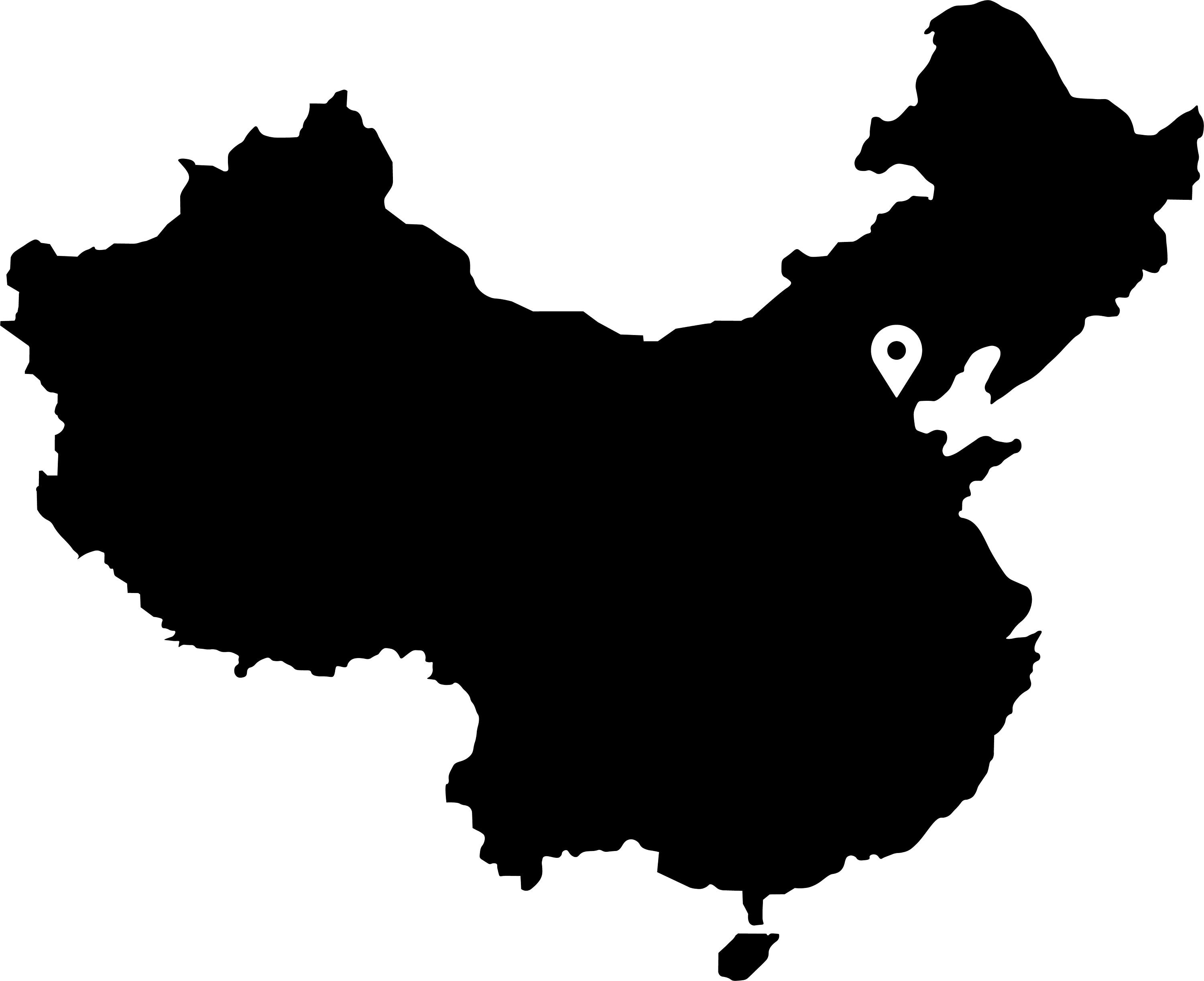 Beijing China Map Capital City Country Location Pin Black White ...