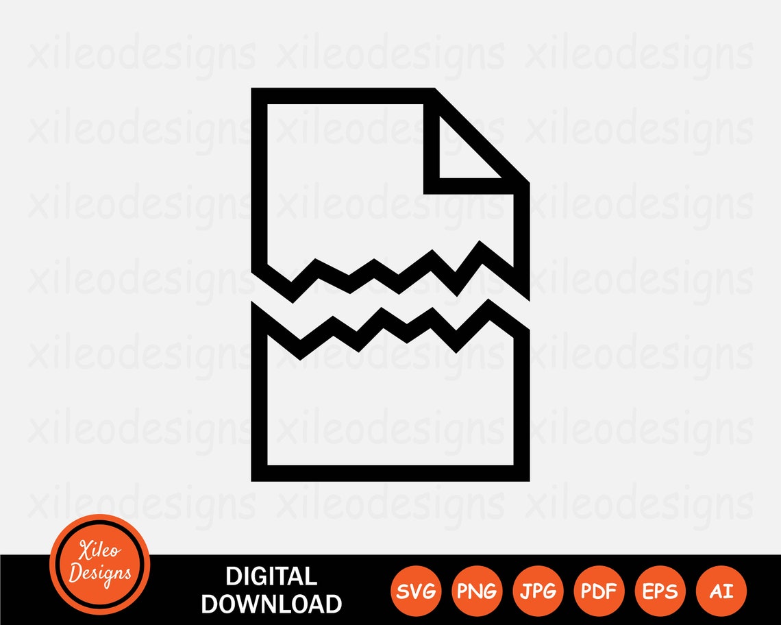 Broken File Icon SVG Damage Document Error Corrupted Sign Symbol ...