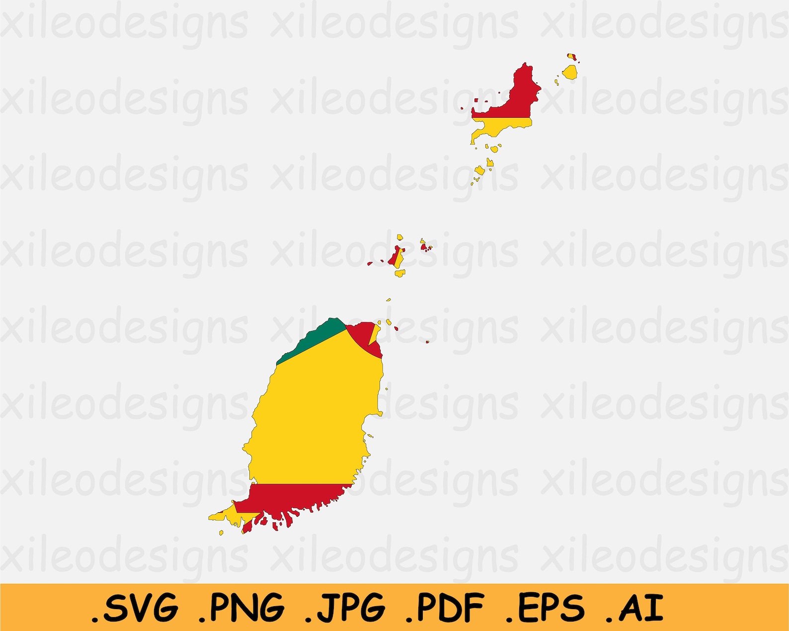 Grenada Flag Map SVG Grenadian Cricut Cut File Country - Etsy