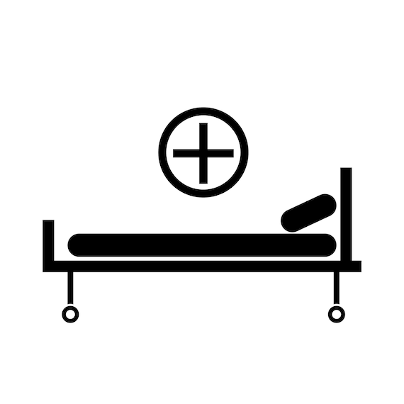 Hospital Medical Bed Healthcare Health Care Ward Icon Clip Art | Etsy