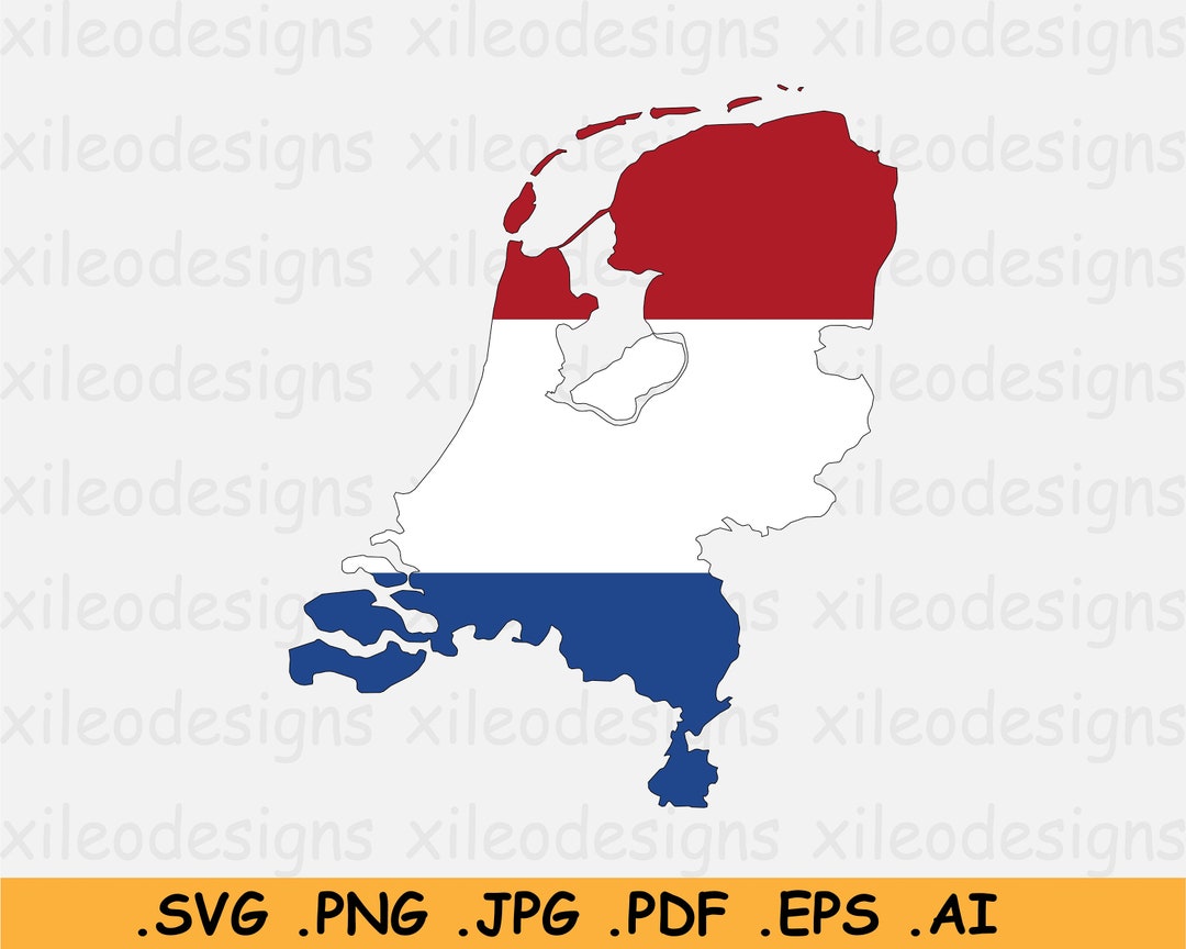 The Netherlands Map Flag SVG, Holland Dutch Cricut Cut File, Country ...