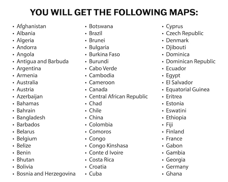 Individual World Countries Maps SVG, Country Nation National Map Solid ...