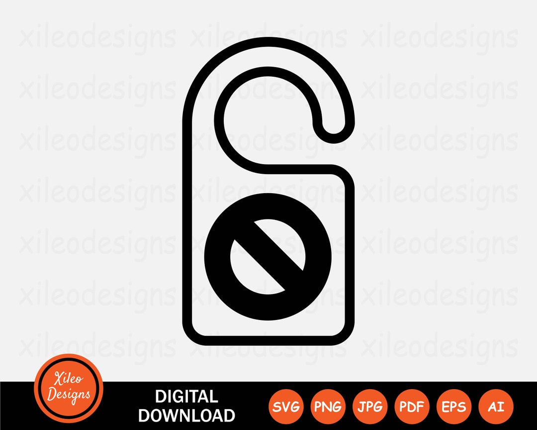 Do Not Disturb Tag Icon SVG Motel Hotel Door Sign Label Sign Symbol ...