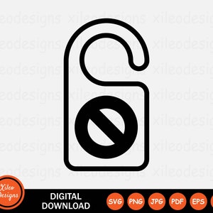 Do Not Disturb Tag Icon SVG Motel Hotel Door Sign Label Sign Symbol ...