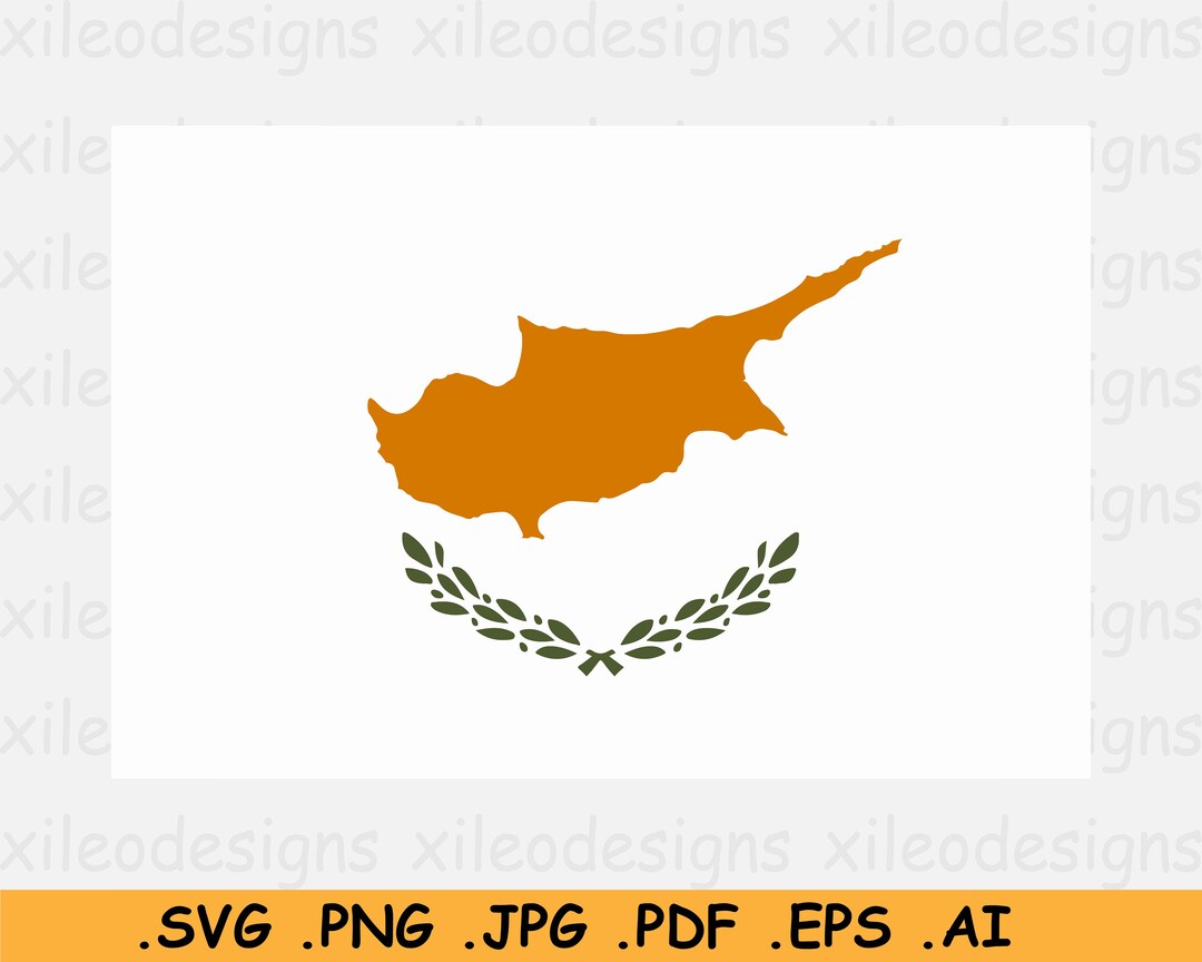 Cyprus National Flag SVG, Cypriot Nation Country Banner, Instant ...