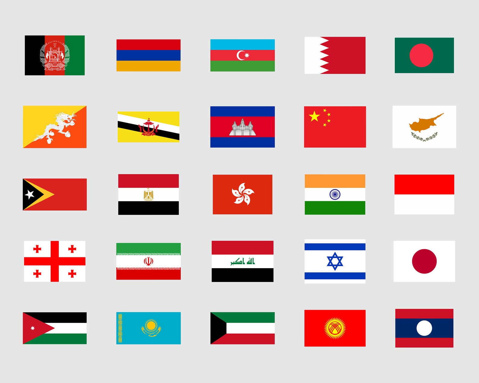 Asia Country Flags SVG Bundle Set - Asiatische Länder Flagge SVG ...