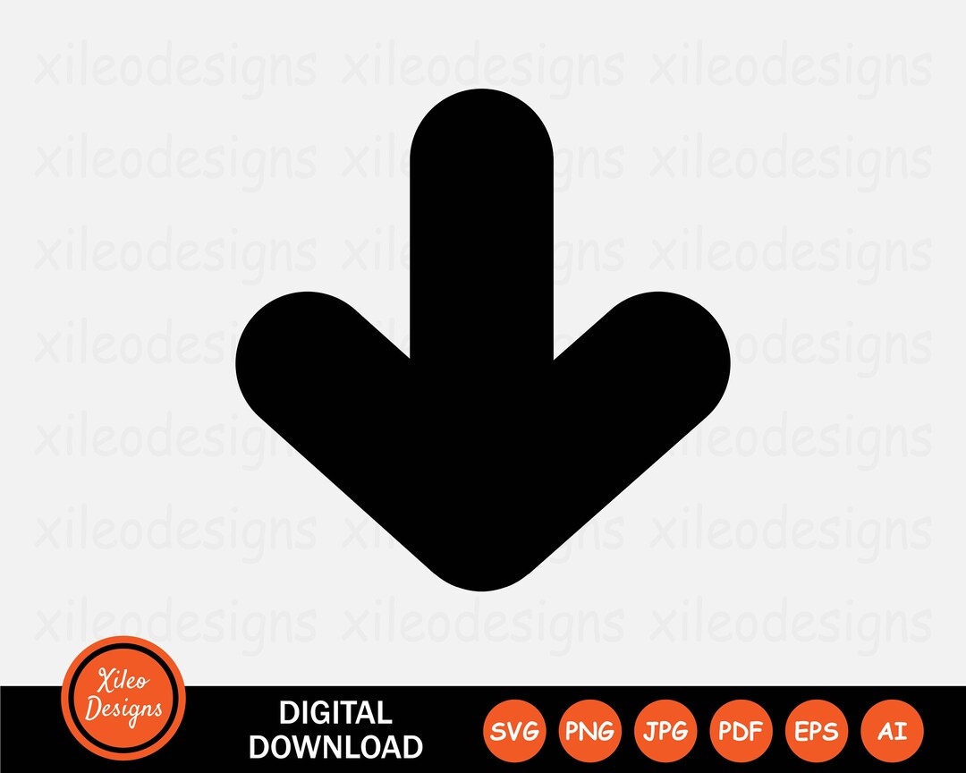 Arrow Down Icon SVG Download Point Navigation Path Exit Digital ...