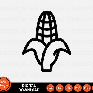 Corn Icon SVG Grain Maize Farm Crop Harvest Corncob Graphic Vector ...