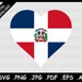 Dominican Republic Heart Flag SVG, Love Banner National Nation Country ...