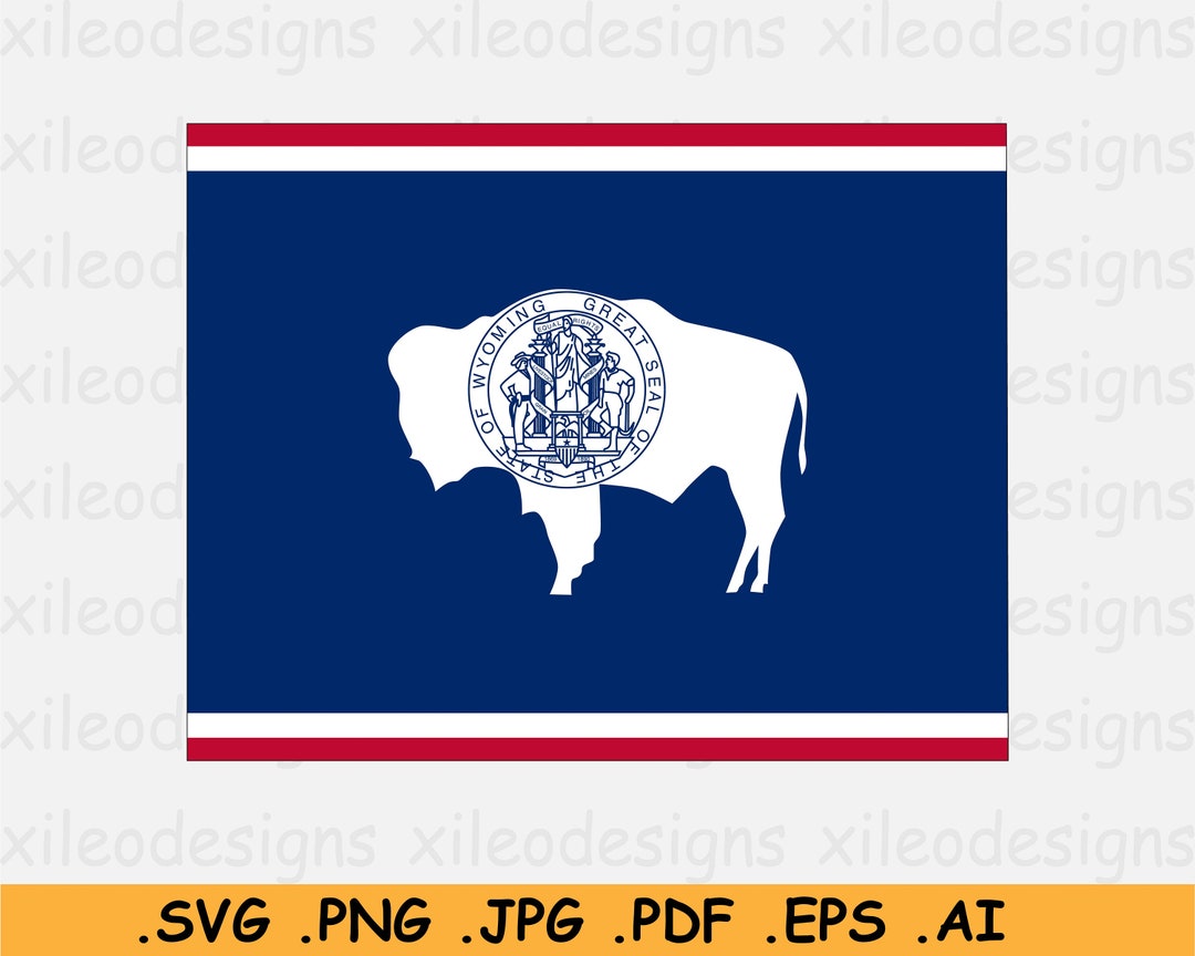 Wyoming Flag Map SVG - WY USA United States of America, State Border ...