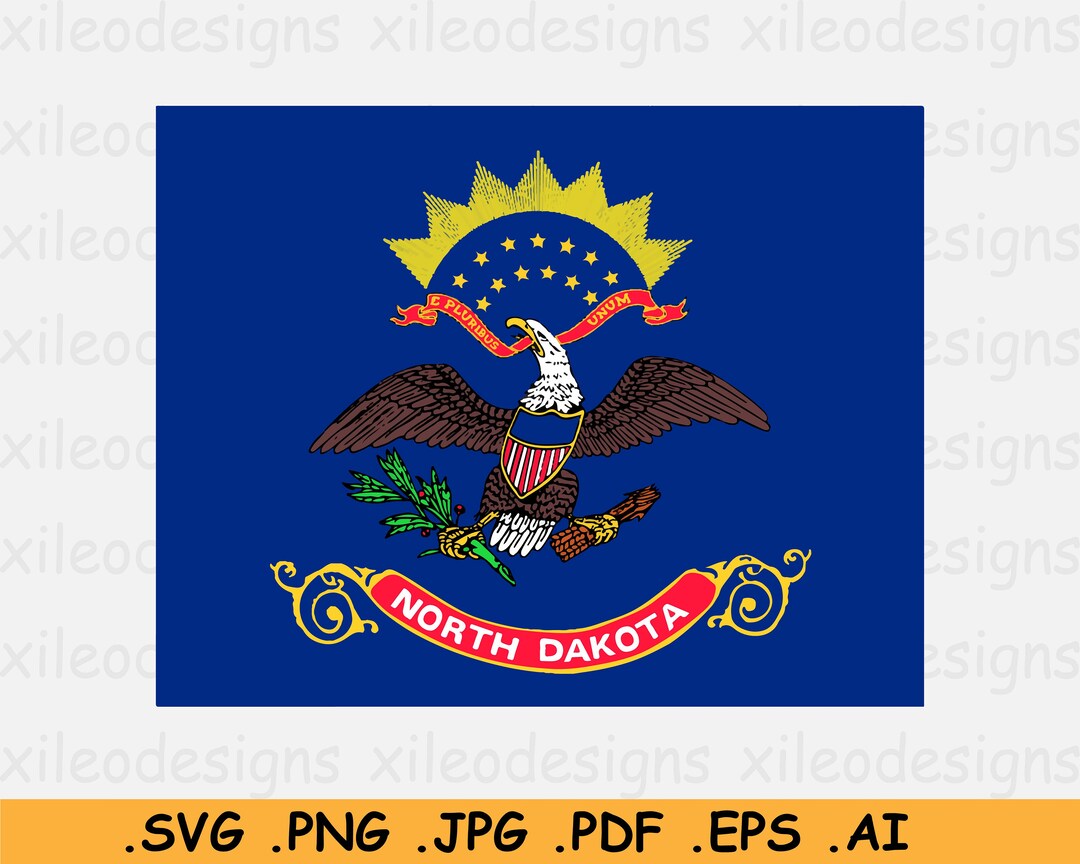 North Dakota Flag SVG, ND US Usa State Banner, American United States ...
