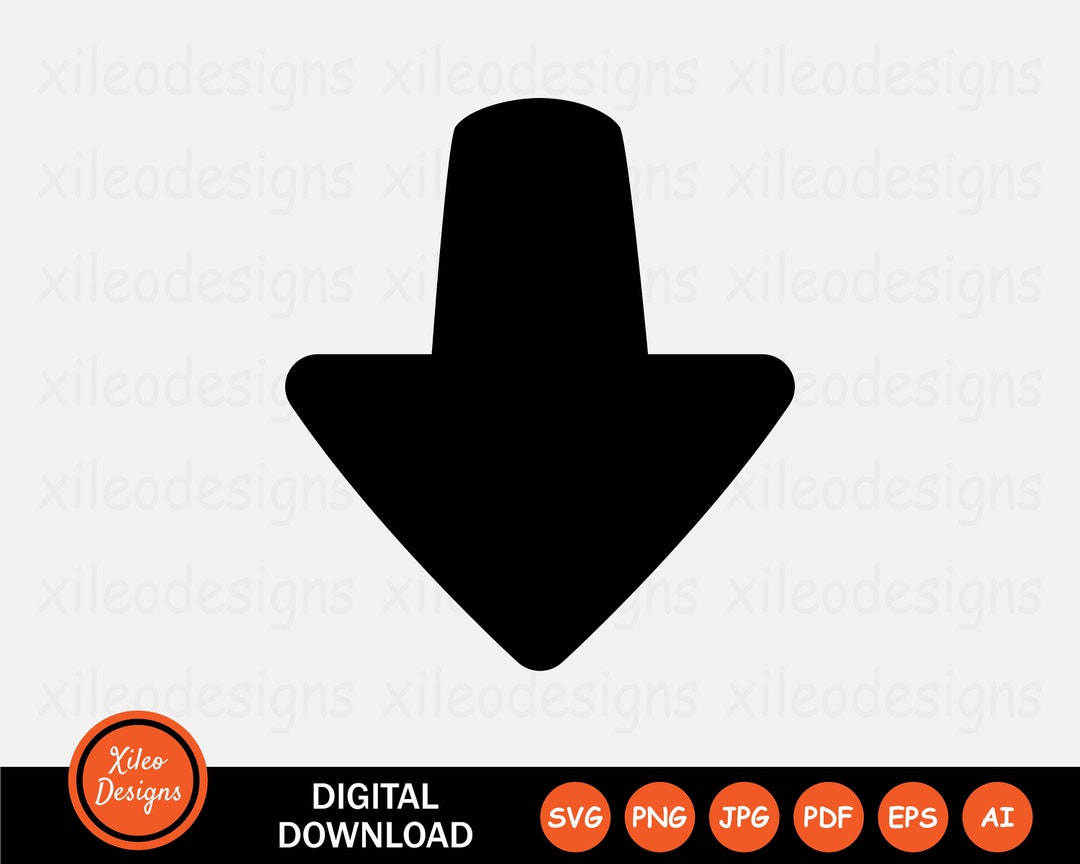 Down Arrow Icon SVG Download Downward Path South Target Digital ...