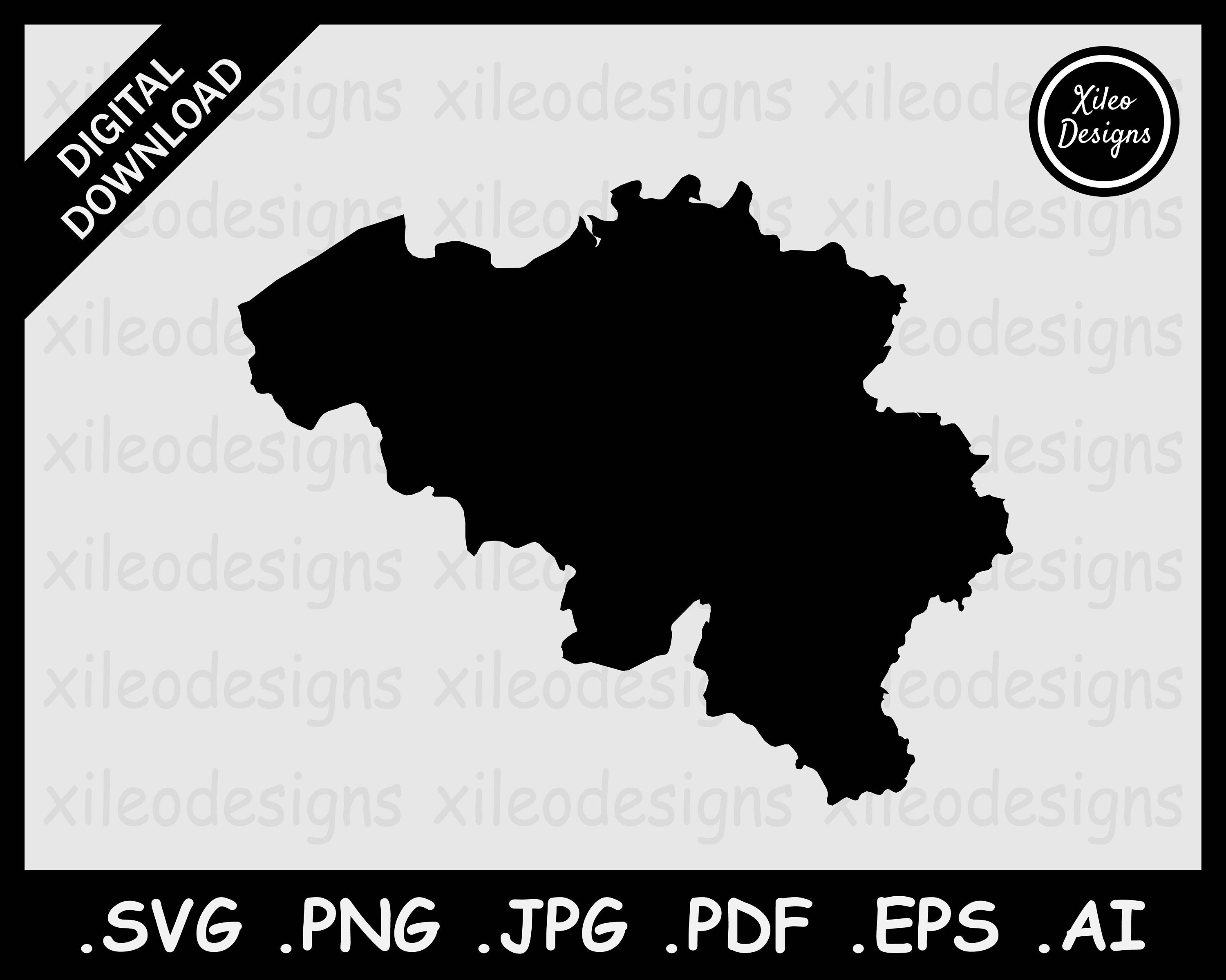 Belgium Map SVG, Belgian Country National Border Boundary, Black ...