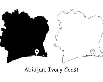 Abidjan City Maps - Etsy