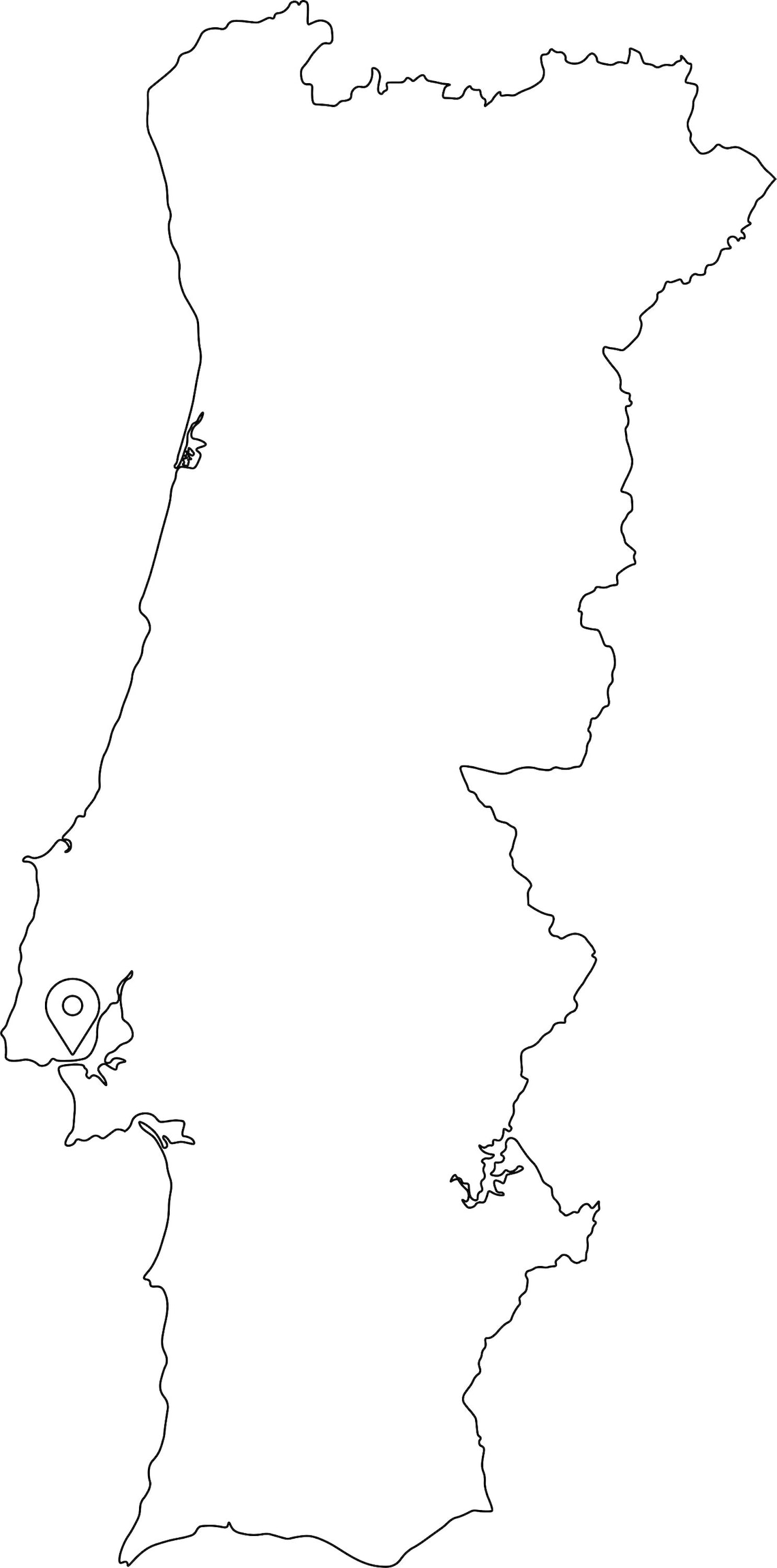 Lisbon Portugal Map Capital City Country Location Pin Black White ...