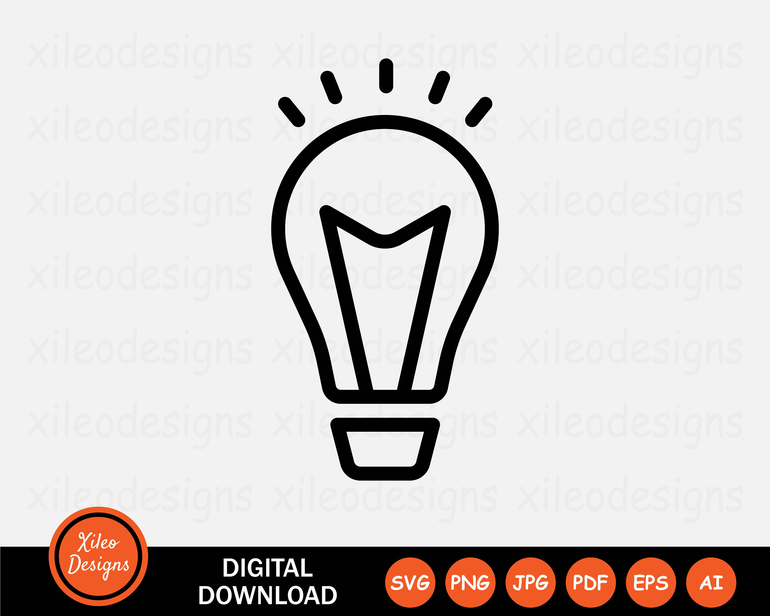 Lightbulb Icon SVG Light Bulb Lamp Idea Shine Creative Png Jpg Eps Ai ...