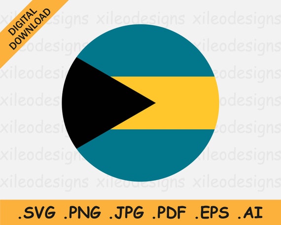 The Bahamas Round Flag SVG Bahamian Circle Icon National - Etsy