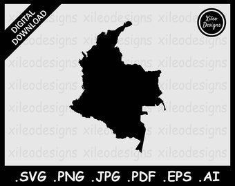 Colombia Map Png - Etsy