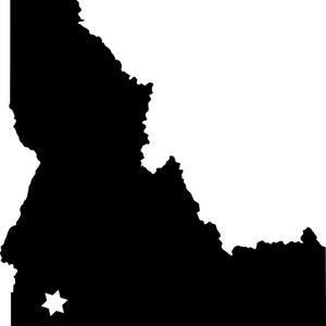 Boise Idaho ID Capital City Location on a State Map Outline Silhouette ...
