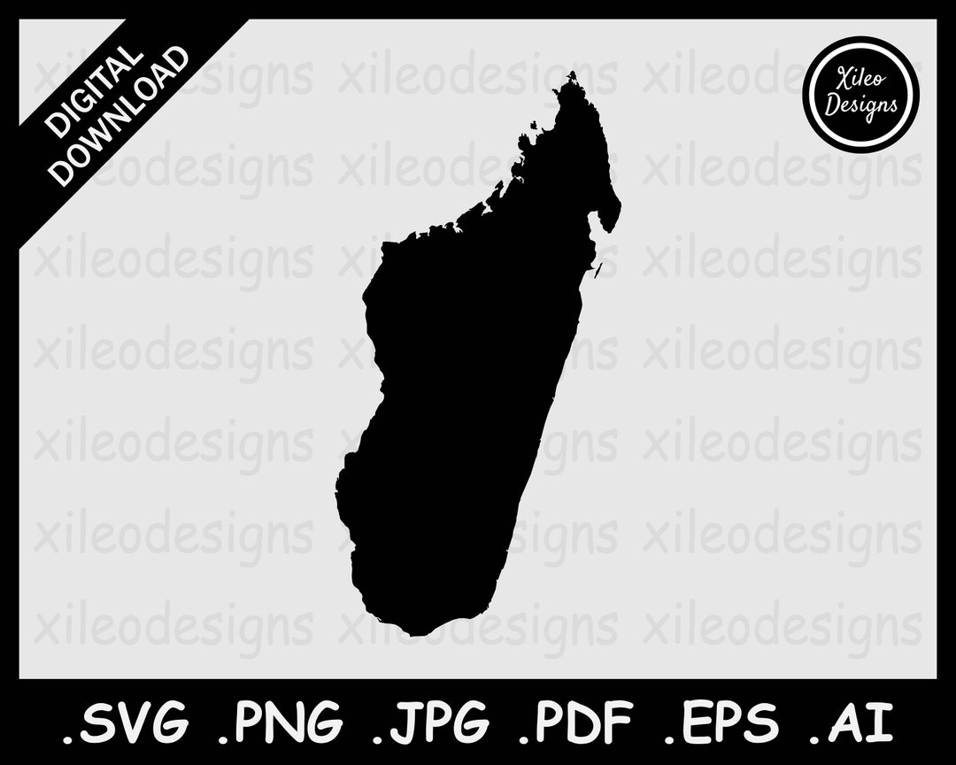 Madagascar Map SVG, Malagasy Country National Border Boundary, Black ...