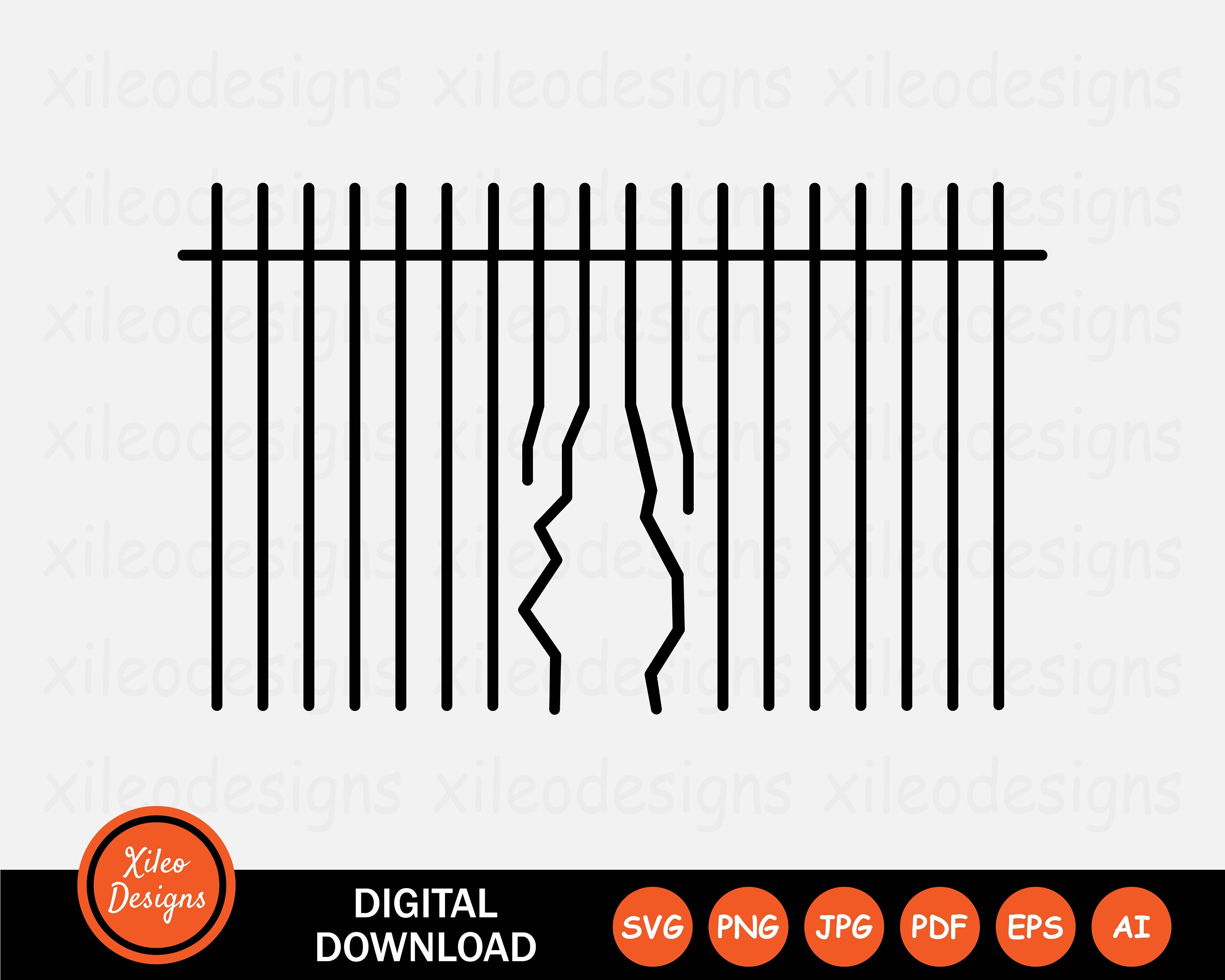 Broken Fence Icon SVG Barrier Escape Enclosure Security Png Jpg Eps Ai ...