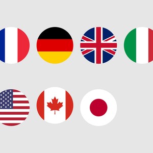 G7 Member Countries Round Flags SVG Bundle Set, G7 Country Circle Flag ...