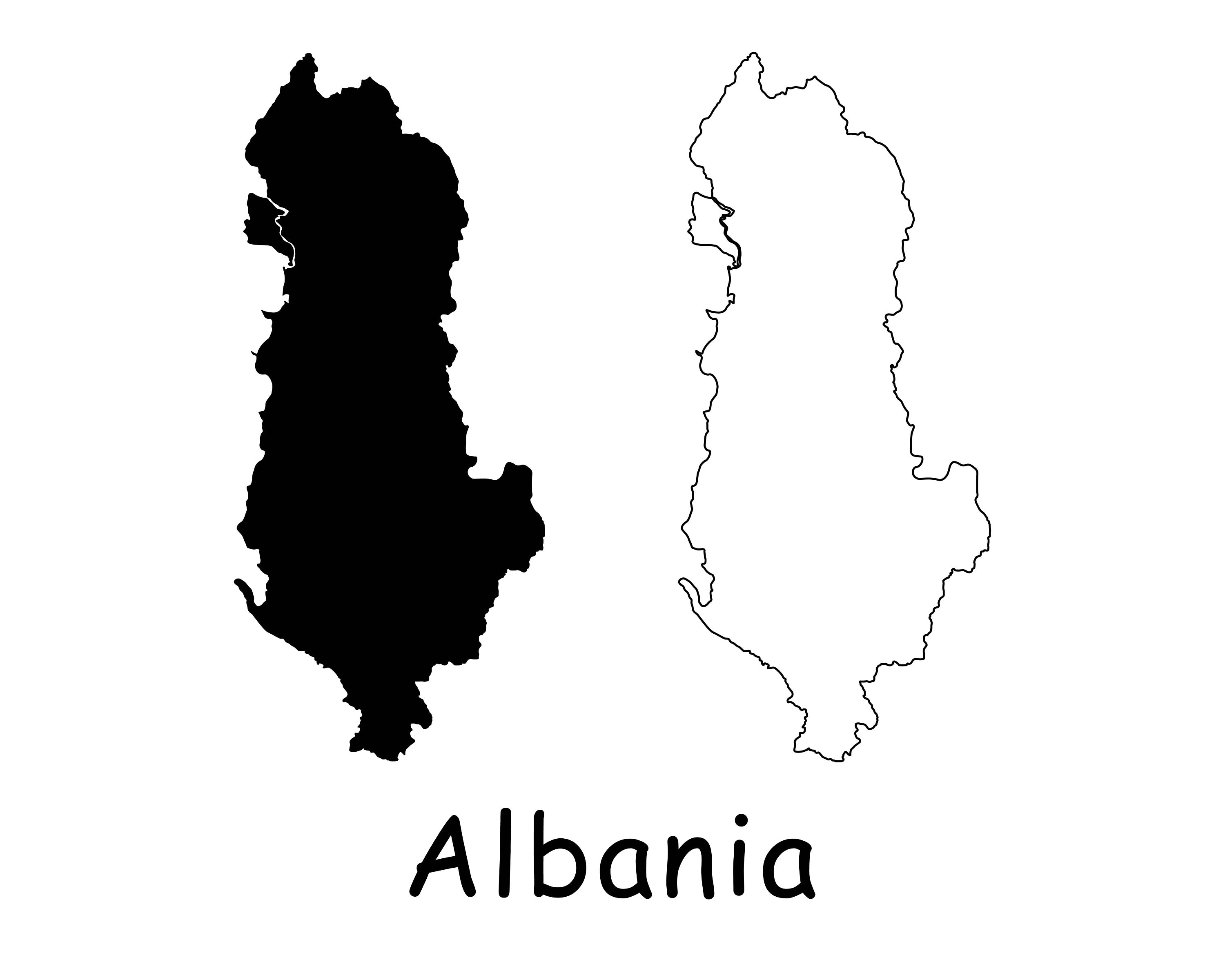 Blank Albania Map