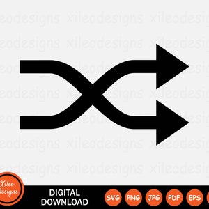 Shuffle Music Icon SVG Shuffling Song Media Player Loop Graphic Vector ...