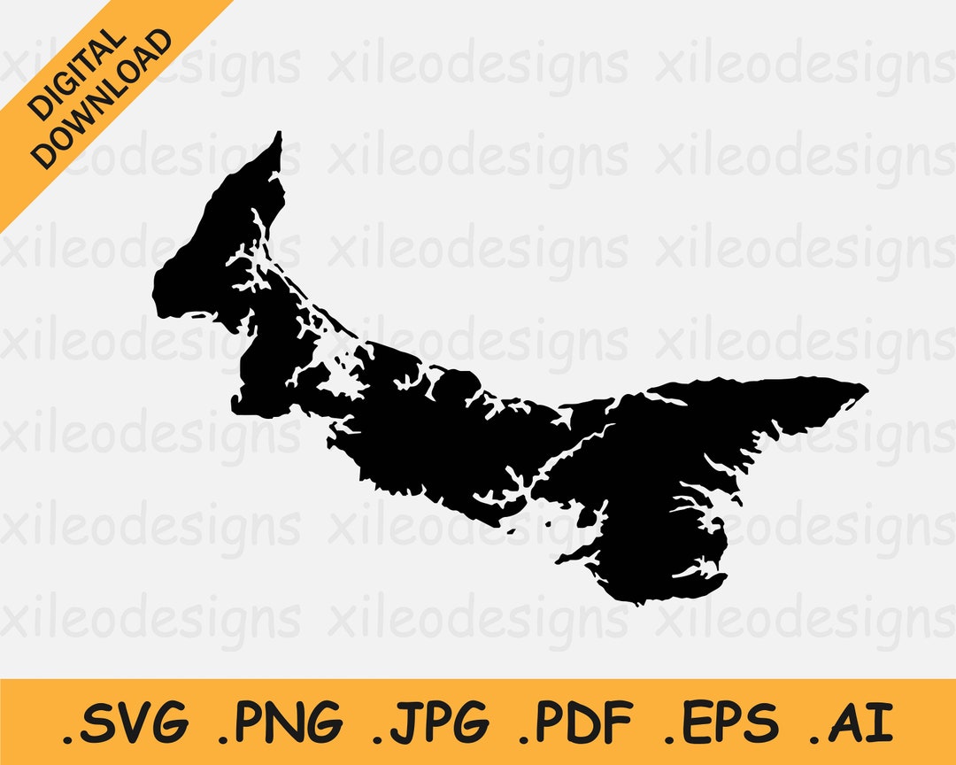 Prince Edward Island Canada Map SVG - Canadian Province Border Boundary ...