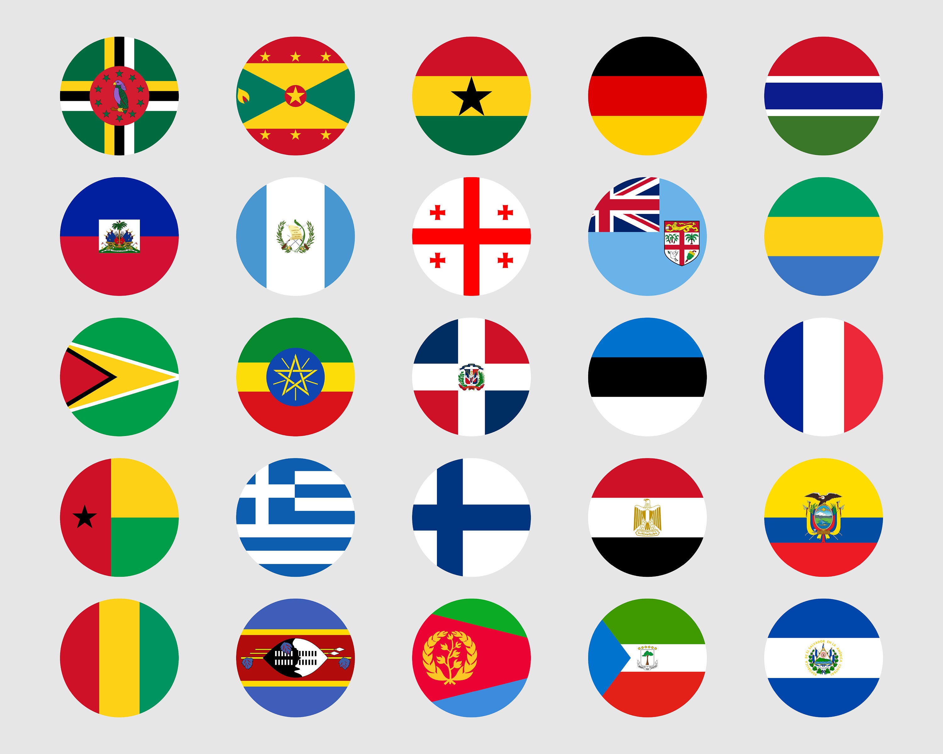 World Countries Round Flags SVG Bundle Set Global Country - Etsy UK