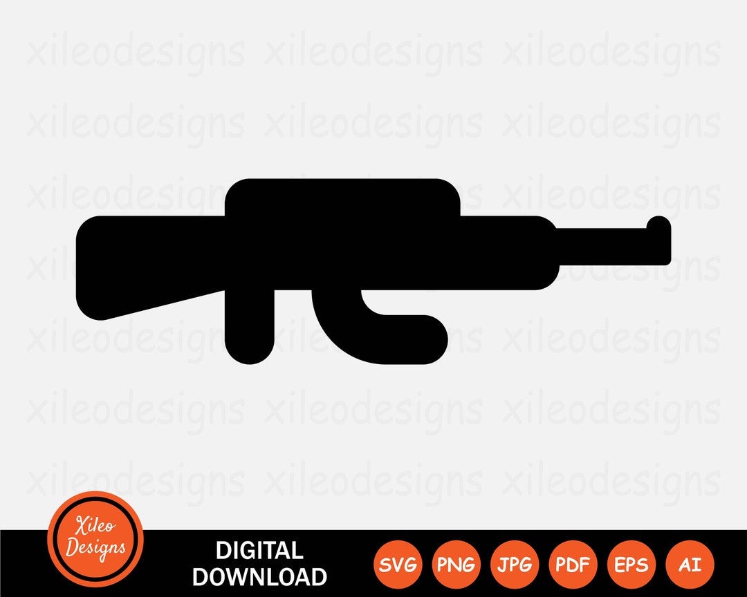 Gun Rifle Icon SVG Automatic Assault Fire Weapon Arms Digital Download ...