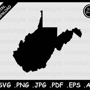 West Virginia Map SVG, WV USA State Boundary Border Map, United States ...