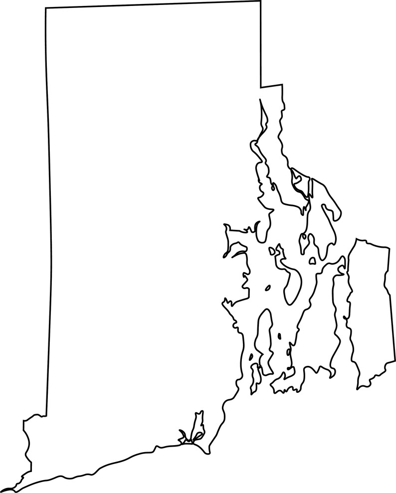 Rhode Island Map SVG RI USA United States of America Us - Etsy