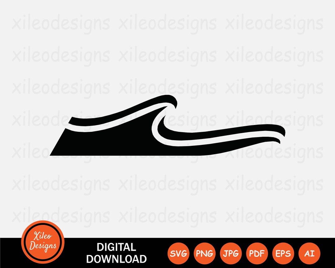 Waves Icon SVG - Tidal Wave Sea Ocean Tide Tsunami Water Shape Surfing ...