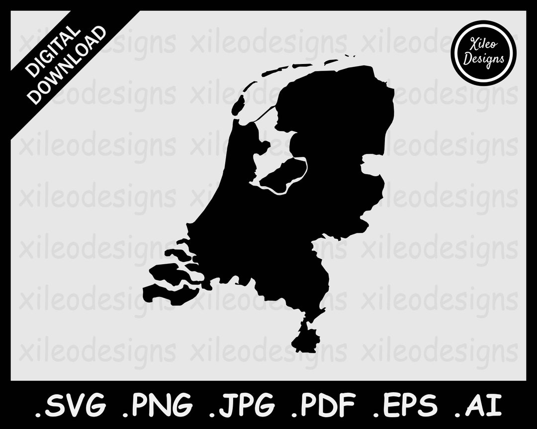 Netherlands Map SVG, Dutch Country National Border Boundary, Holland ...