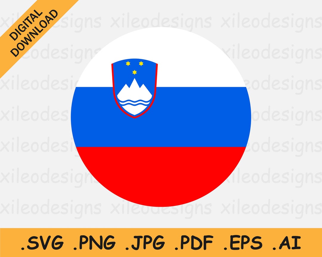 Slovenia Round Flag SVG - Slovene Circular Banner, Country National ...