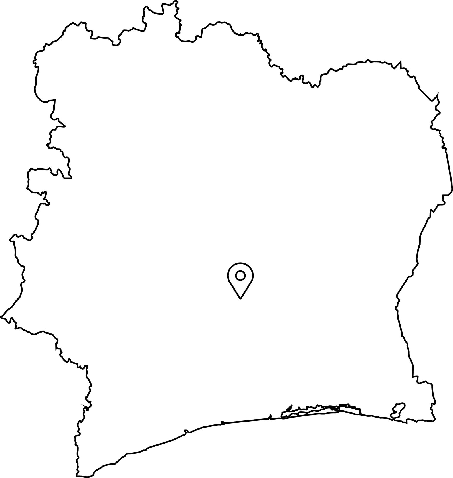 Yamoussoukro Ivory Coast Map Capital City Country Location Pin | Etsy