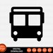 Bus Front View Icon SVG - Public Transport Van Arrival Sign Symbol ...