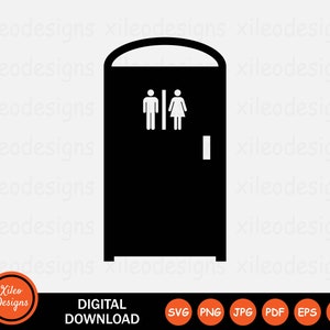 Portable Toilet Icon SVG Public Restroom Bathroom Room Png Jpg Eps Ai ...