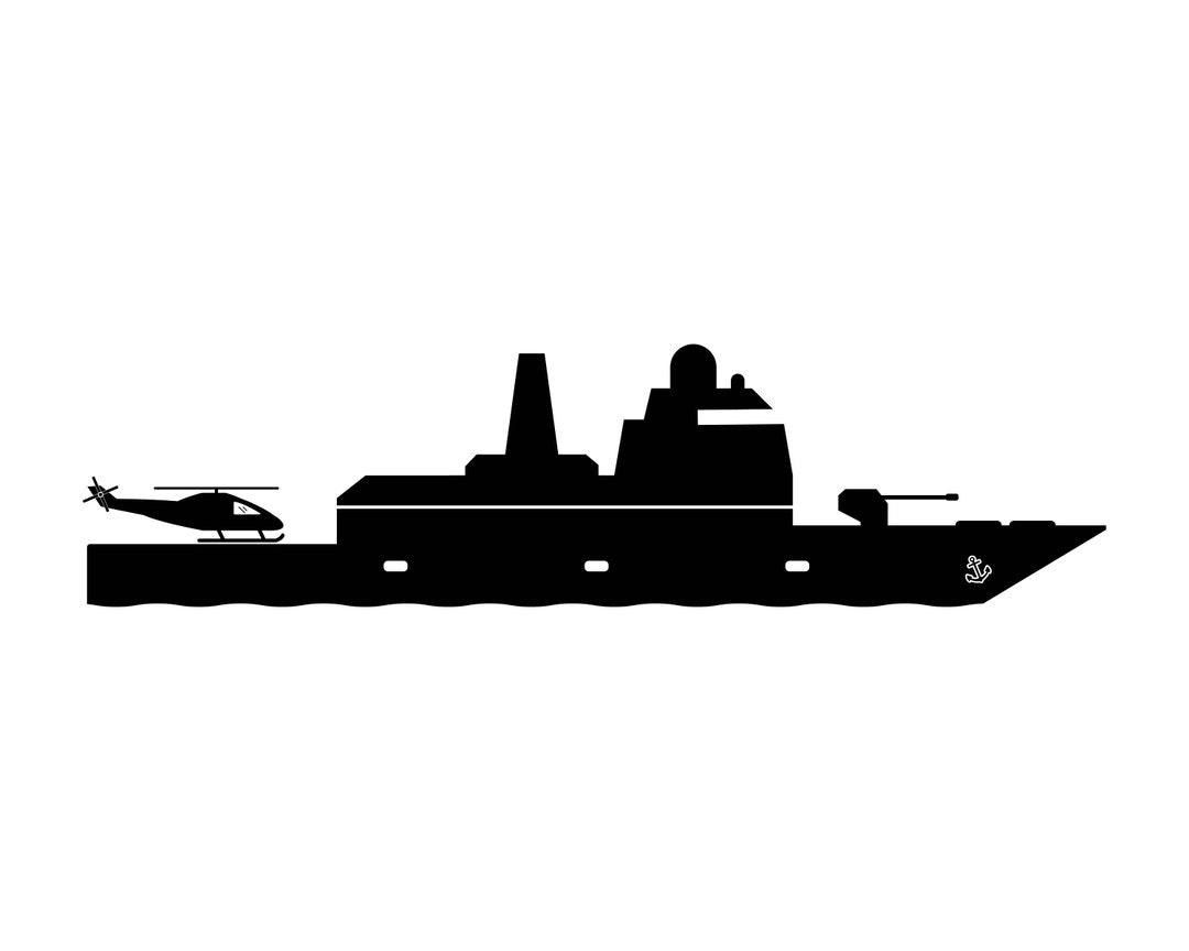 Frigate Warship With Helipad Helicopter Dock, Navy Naval Military War ...