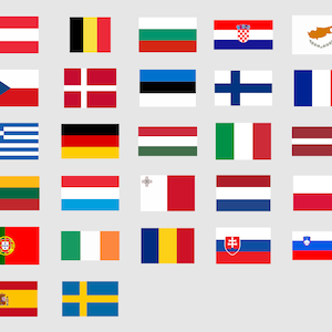 EU Country Flag SVG Bundle Set, European Union Member Countries Flags ...