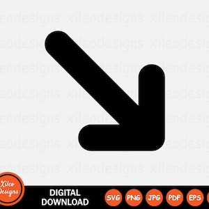 Point Arrow Bottom Right Icon SVG Corner Navigation Png Jpg Eps Ai Pdf Digital Download Vector ...
