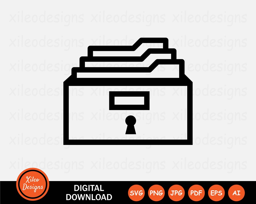 Lock Drawer Icon SVG Archive Storage Document File Folder Box Cabinet ...