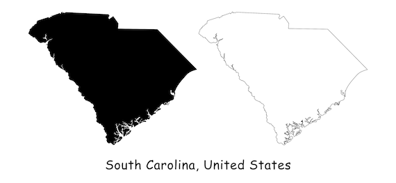 South Carolina Map SVG SC USA United States of America Us - Etsy