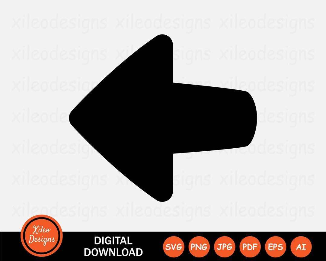 Left Arrow Icon SVG West Direction Pointer Point Back Digital Download ...